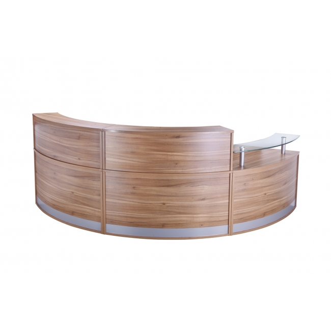 3 Section Curved Twin Full Height Radius Reception + Low Height Radius ...