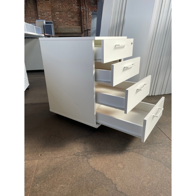 Second-Hand 4 Drawer Mobile Pedestal WHITE