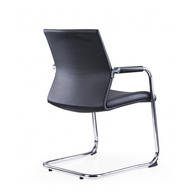 Chrome Designer Cantilever Meeting Room Chair In Faux Leather - Meeting ...