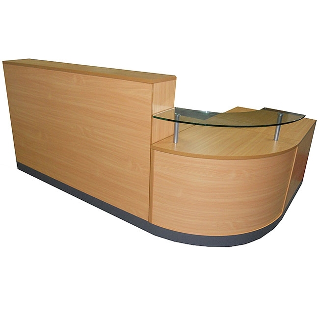 Aston 2400 x 1600 Reception Counter with Glass Shelf - Reception Counters