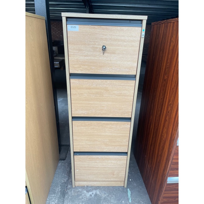 Second-hand 4 drawer filing cabinet OAK