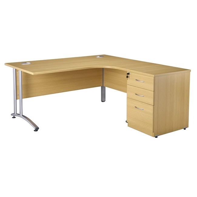 Aston 1800 Right-Hand Crescent Workstation Cantilever End Light Oak ...