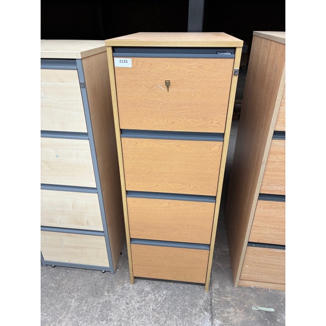 Second-hand 4 drawer filing cabinet OAK - Second-Hand Filing Cabinets ...